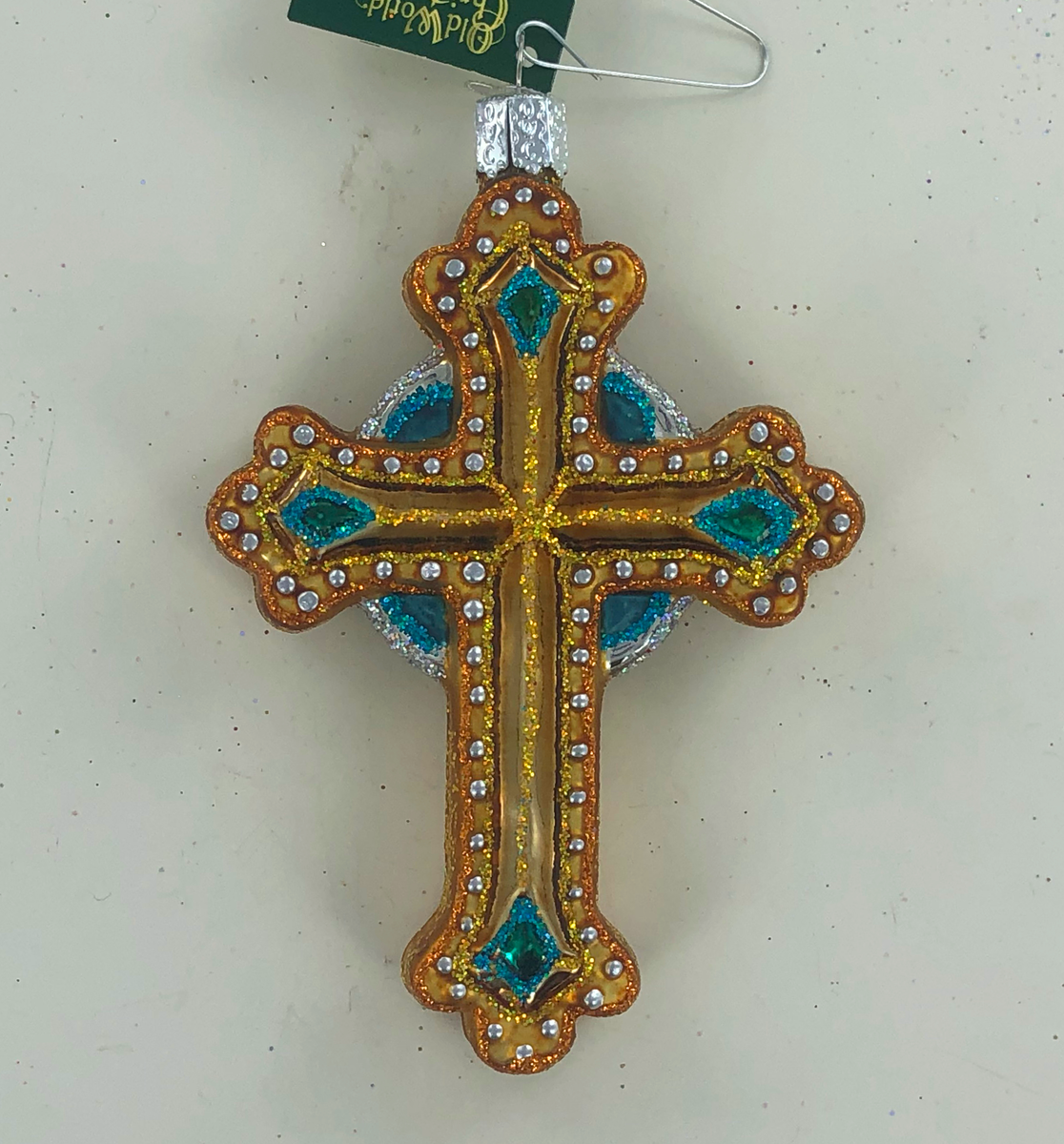 Old World Christmas - Jeweled Cross Ornament – Santa Claus Christmas Store